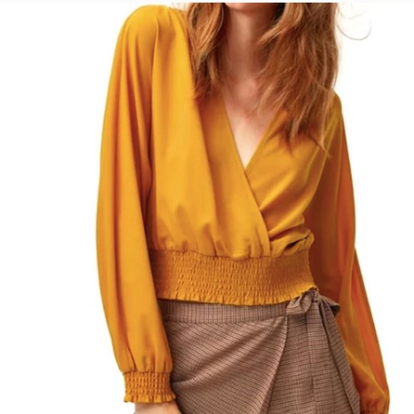 Aritzia | Tops | Aritzia Wilfred Reign Cropped Wrap Blouse | Poshmark